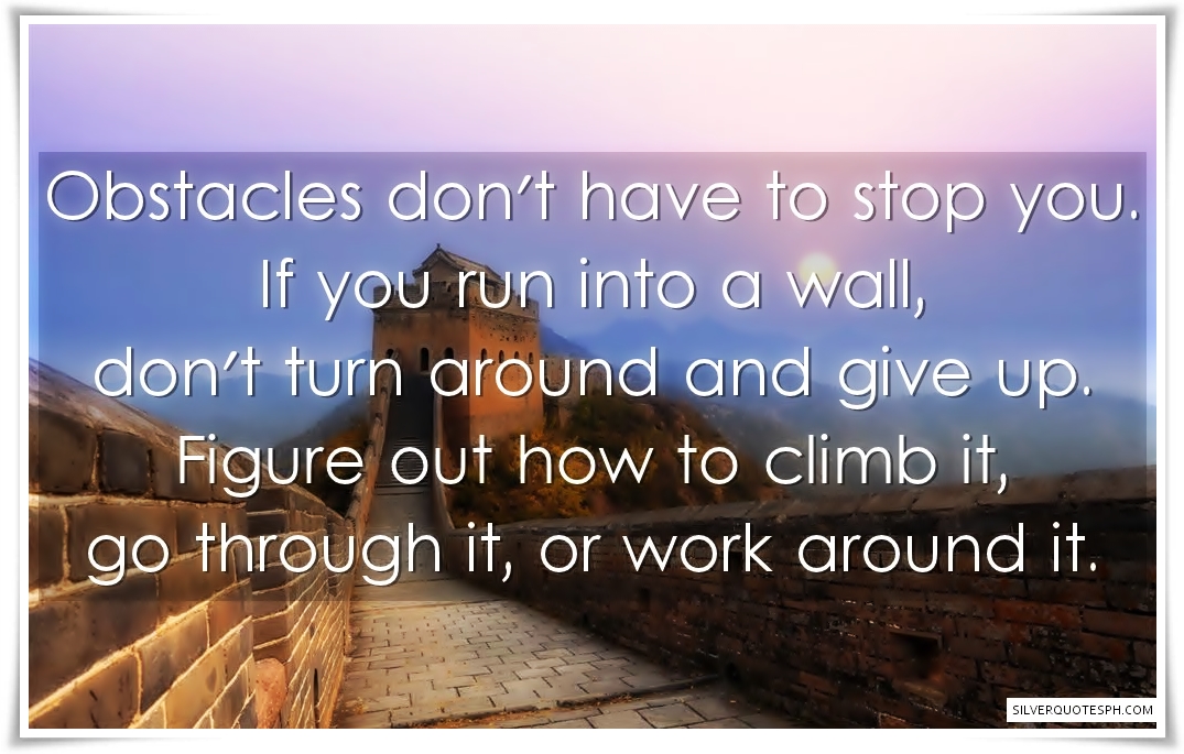 Obstacles Don't Have To Stop You - SILVER QUOTES