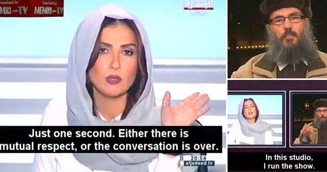 How Female Al Jadeed reporter dealt with Rude Islamic Cleric on air ...