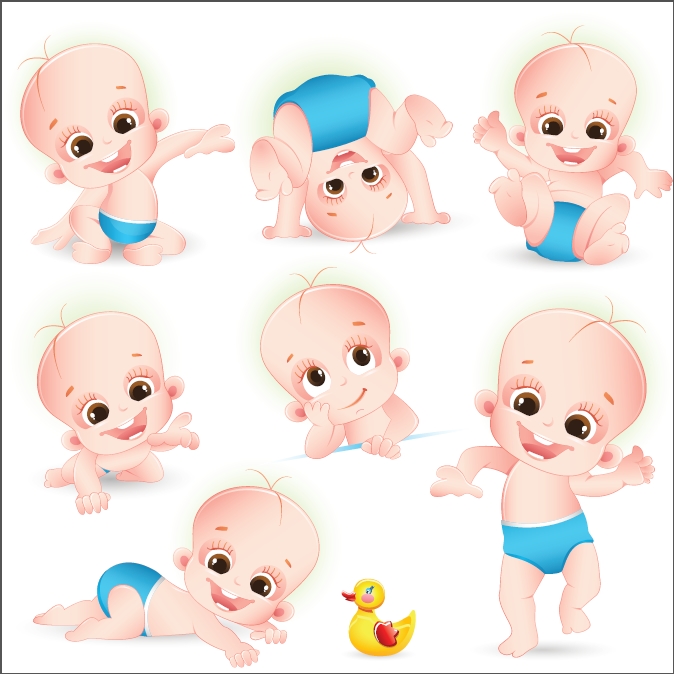 Bebês Vetorizados em .pdf Grátis