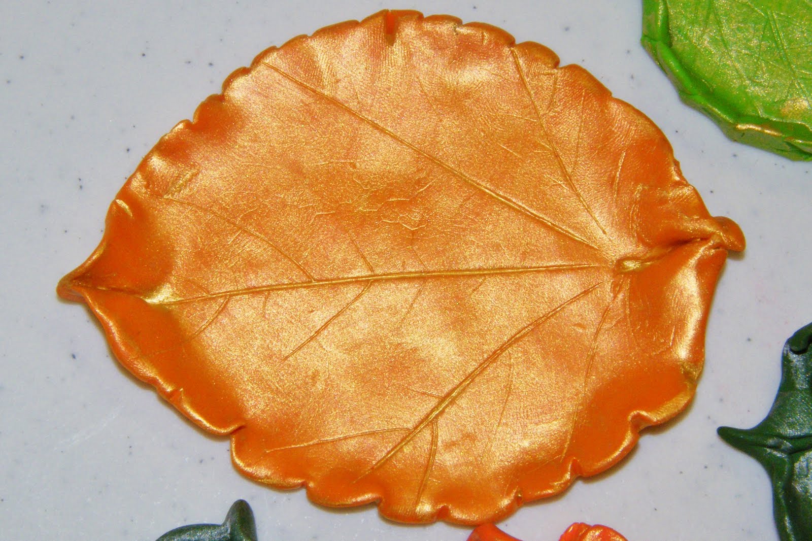 artteajannell: Gilded Clay Leaves