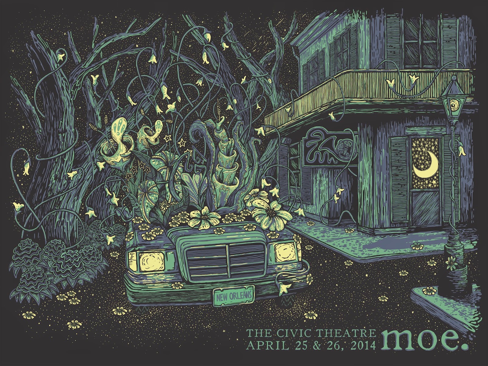 INSIDE THE ROCK POSTER FRAME BLOG: moe. New Orleans Poster James Eads ...