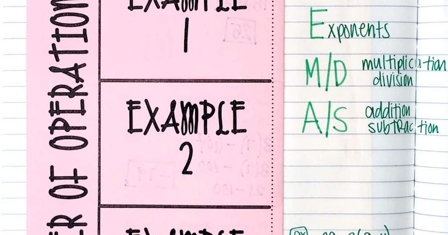 Order of Operations and Algebraic Expressions INB Pages | Mrs. E ...
