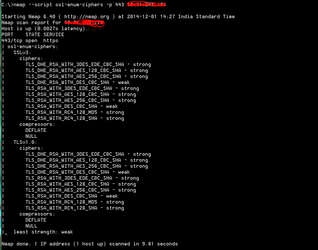 Reverse Shell: SSL/TLS cipher testing Notes and Tools