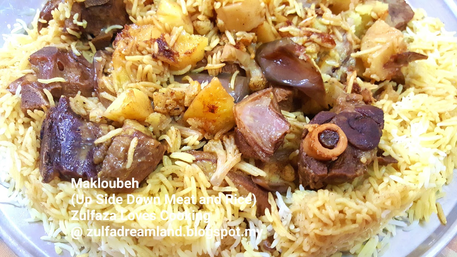 ZULFAZA LOVES COOKING: Makloubeh (Up Side Down Chicken Rice)