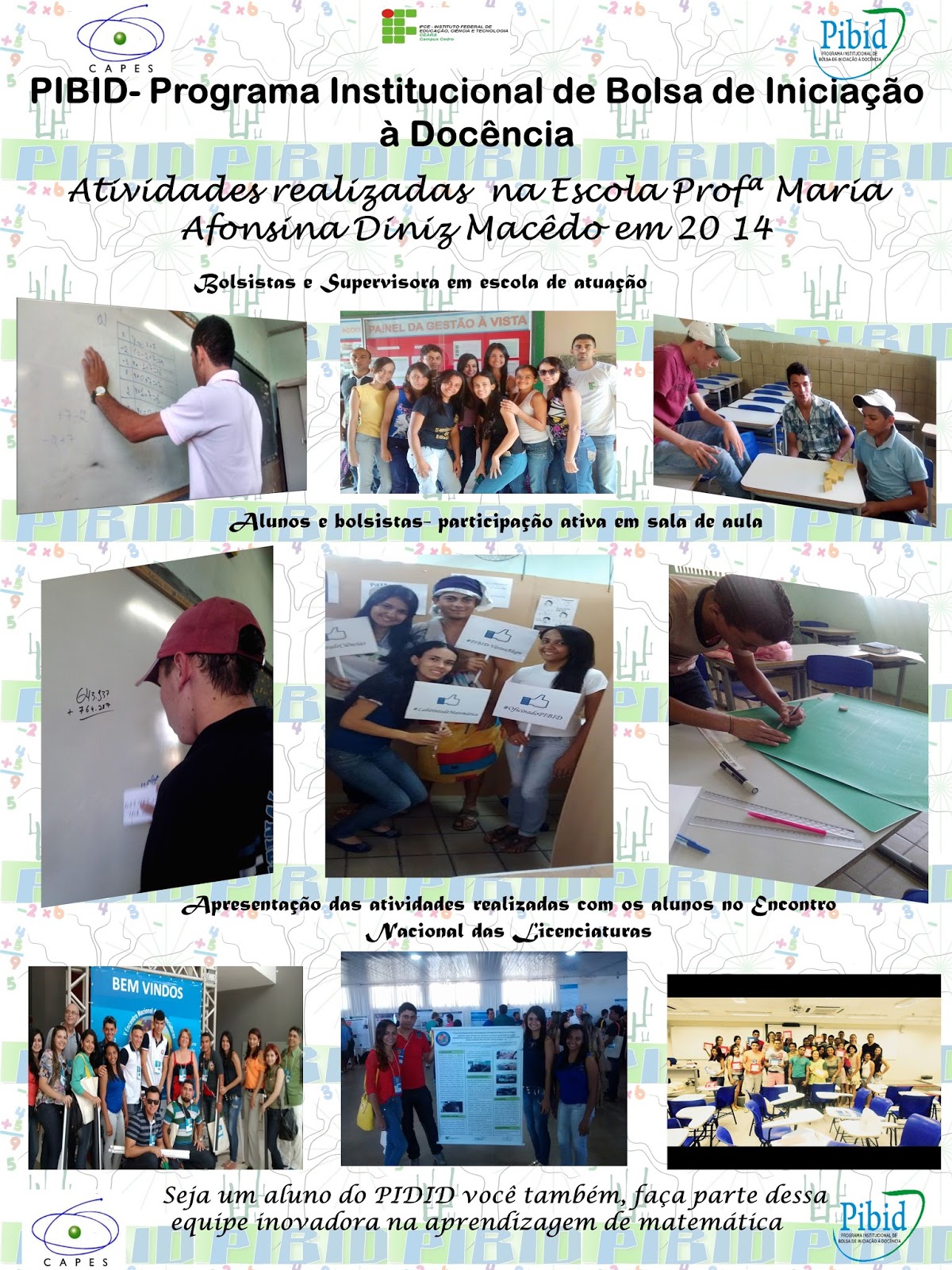 PIBID IFCE - CEDRO: Banner de divulgação do PIBID - Várzea Alegre