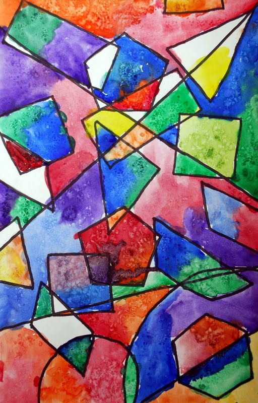 Adventures of an Art Teacher: 4th Grade Shape Paintings