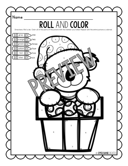 Emily Jane Creates: DECEMBER NO PREP KINDERGARTEN PACKET-OVER 100 PAGES!