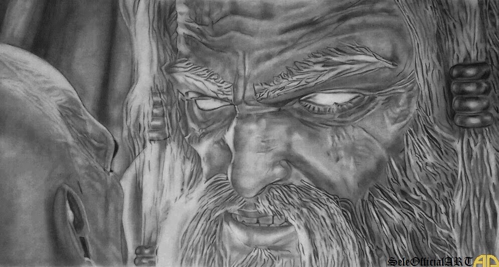 SeleOfficialART: God Of War - Zeus face drawing - step by step