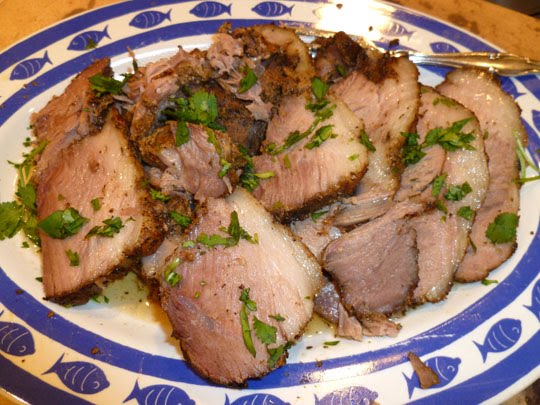 LEMON CHIFFON CAKE: Puerto Rican Roast Pork and Bean Stew