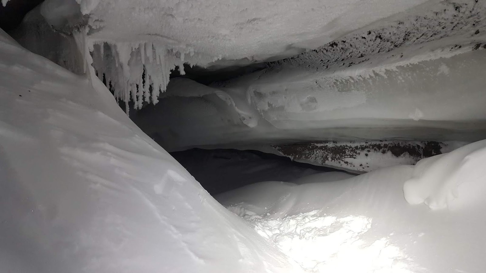 Exploring an ice cave