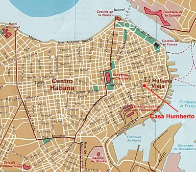 Map of Havana, Cuba