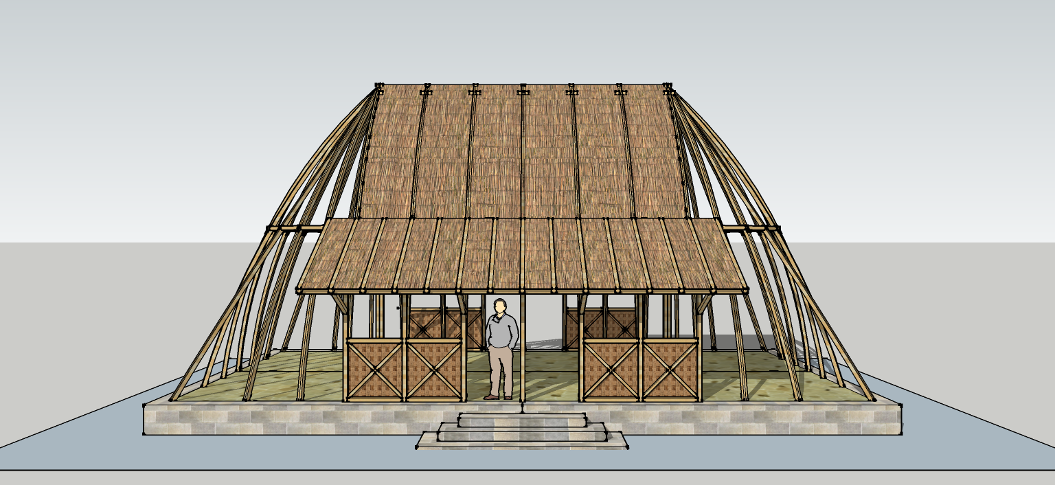 rumahSKETCH IDea: Balai Warga 6x12 M2 Konstruksi Bambu 3D Model