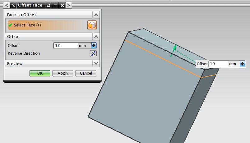 NX UNIGRAPHICS TUTORIAL: Offset Face