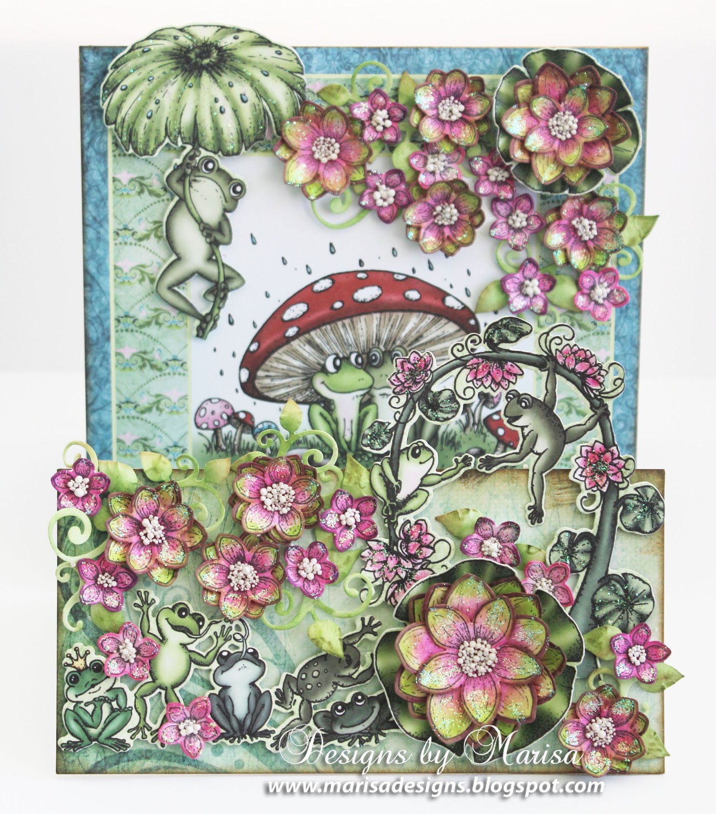 Designs by Marisa: Heartfelt Creations - Flirting Frogs Card