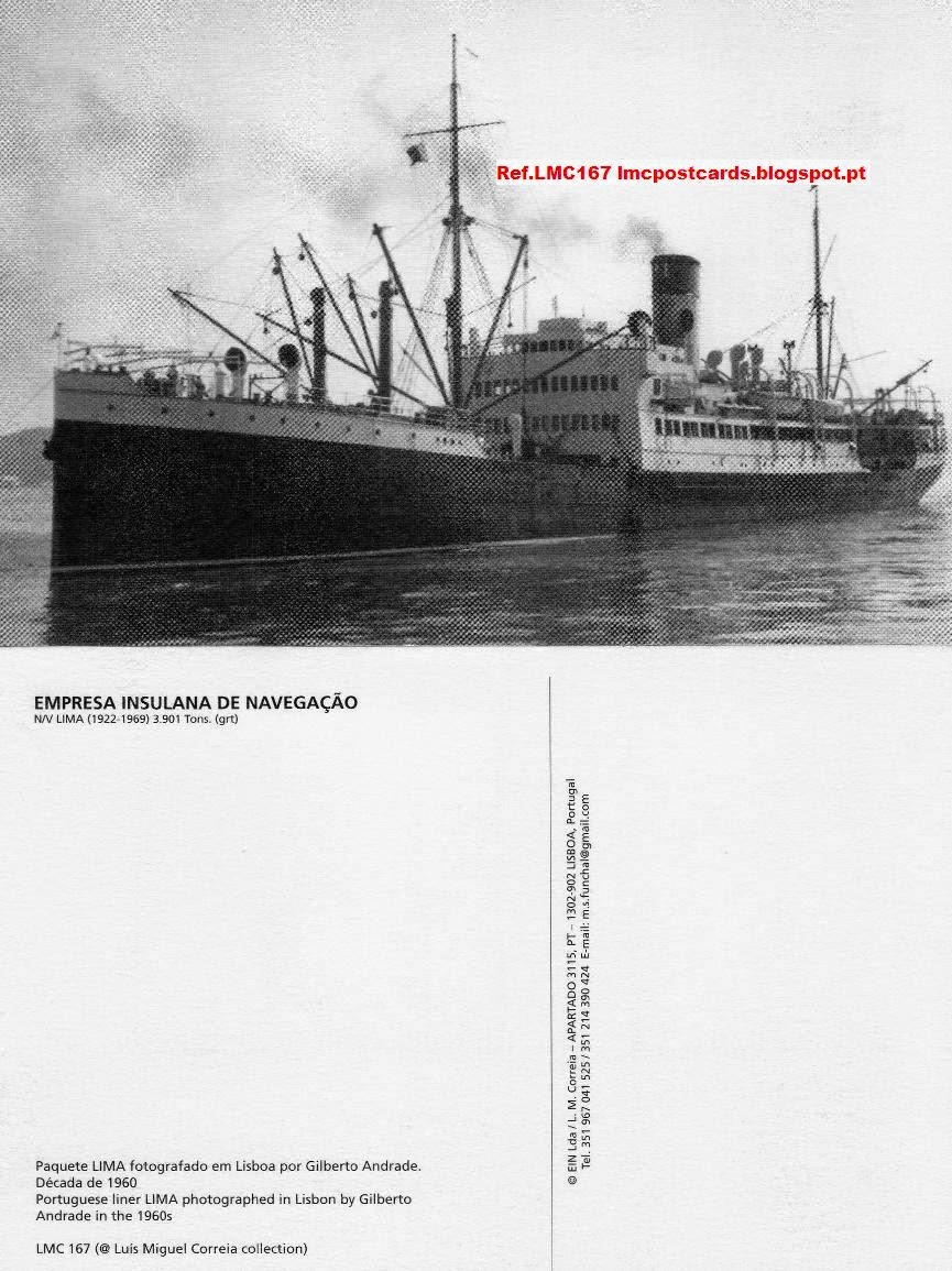 POSTAIS de NAVIOS - POSTCARDS of SHIPS: LIMA LMC 167