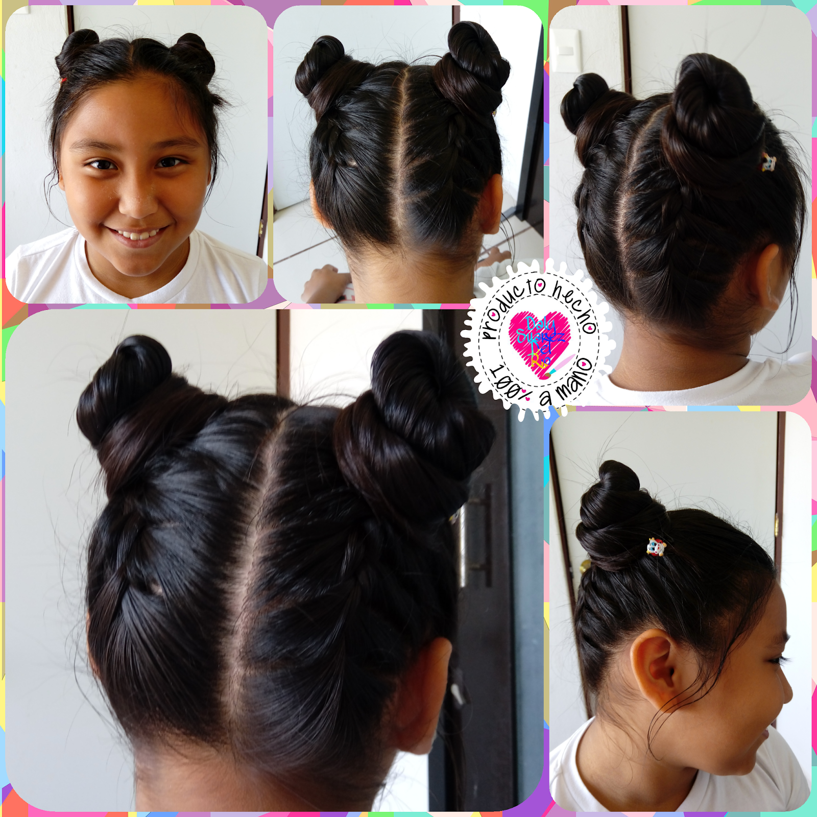 TEJIDOS Y ALGO MAS: TRENZA DE ABAJO HACIA ARRIBA CON CHONGUITOS