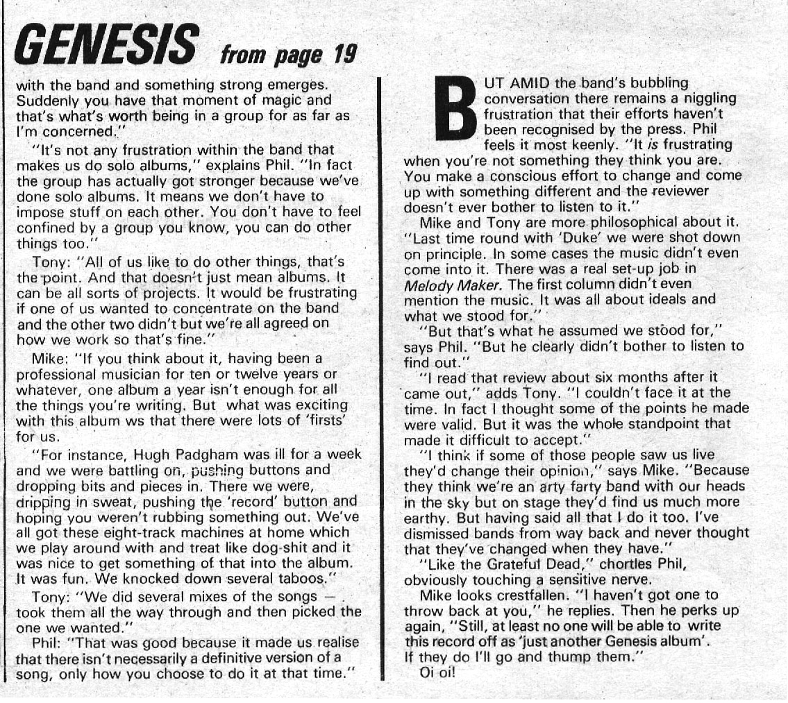 Top Of The Pop Culture 80s: Genesis Sounds Magazine 1980