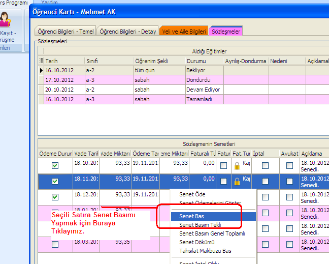 KURS PROGRAMI: Nasıl Senet Yazdırabilirim?