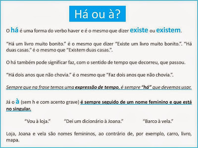 Crescer, aprender e sorrir! : há ou à?