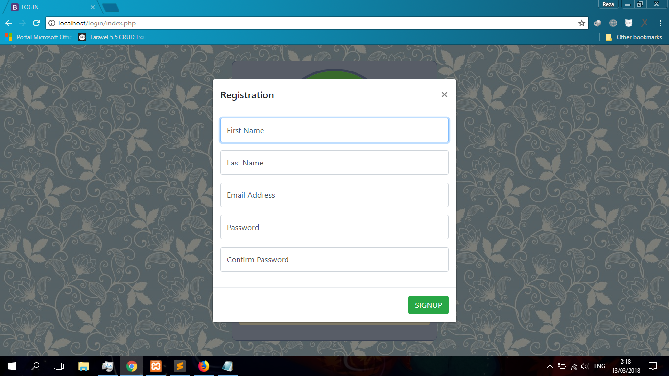 Membuat Form Registrasi dengan Modal Bootstrap 4