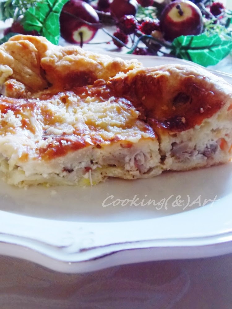 Τάρτα με πράσο & απάκι Κρήτης / Tart with leek & Salted and smoked pork ...