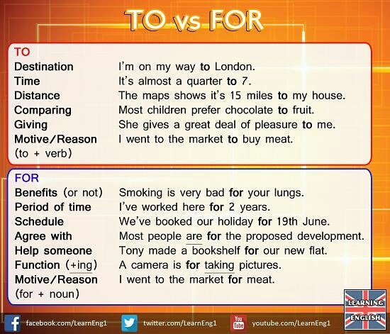 EOI CARTAGENA C1 y C2 INGLÉS: To vs For