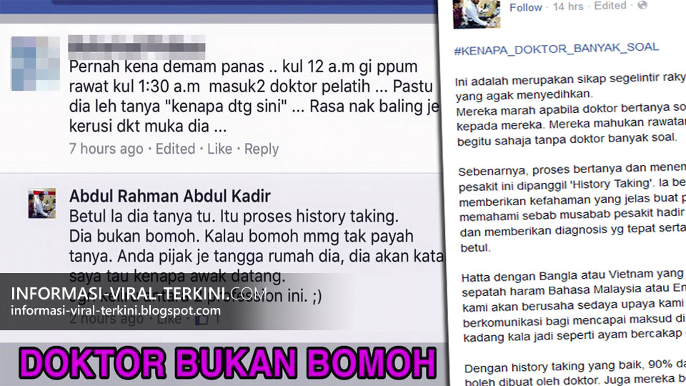 "Kenapa Doktor Ni Banyak Soal??!" - Dengar Penjelasan Doktor Pakar Ini ...