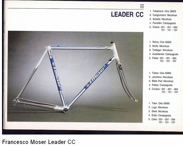 1st Platform: 'Francesco Moser' bike models catalogue