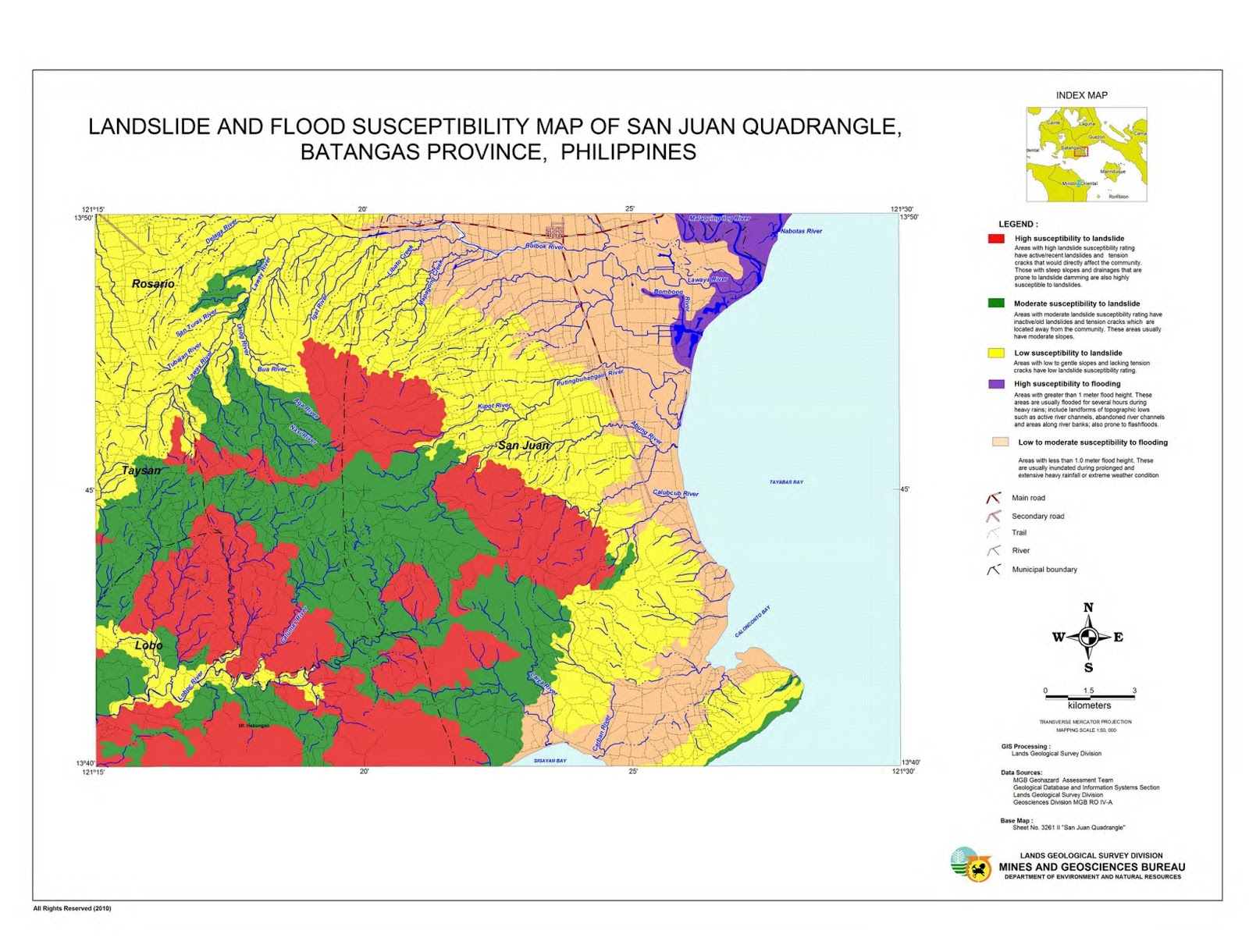 Batangas Province Flood and Landslide Susceptibility Maps - Batangas ...