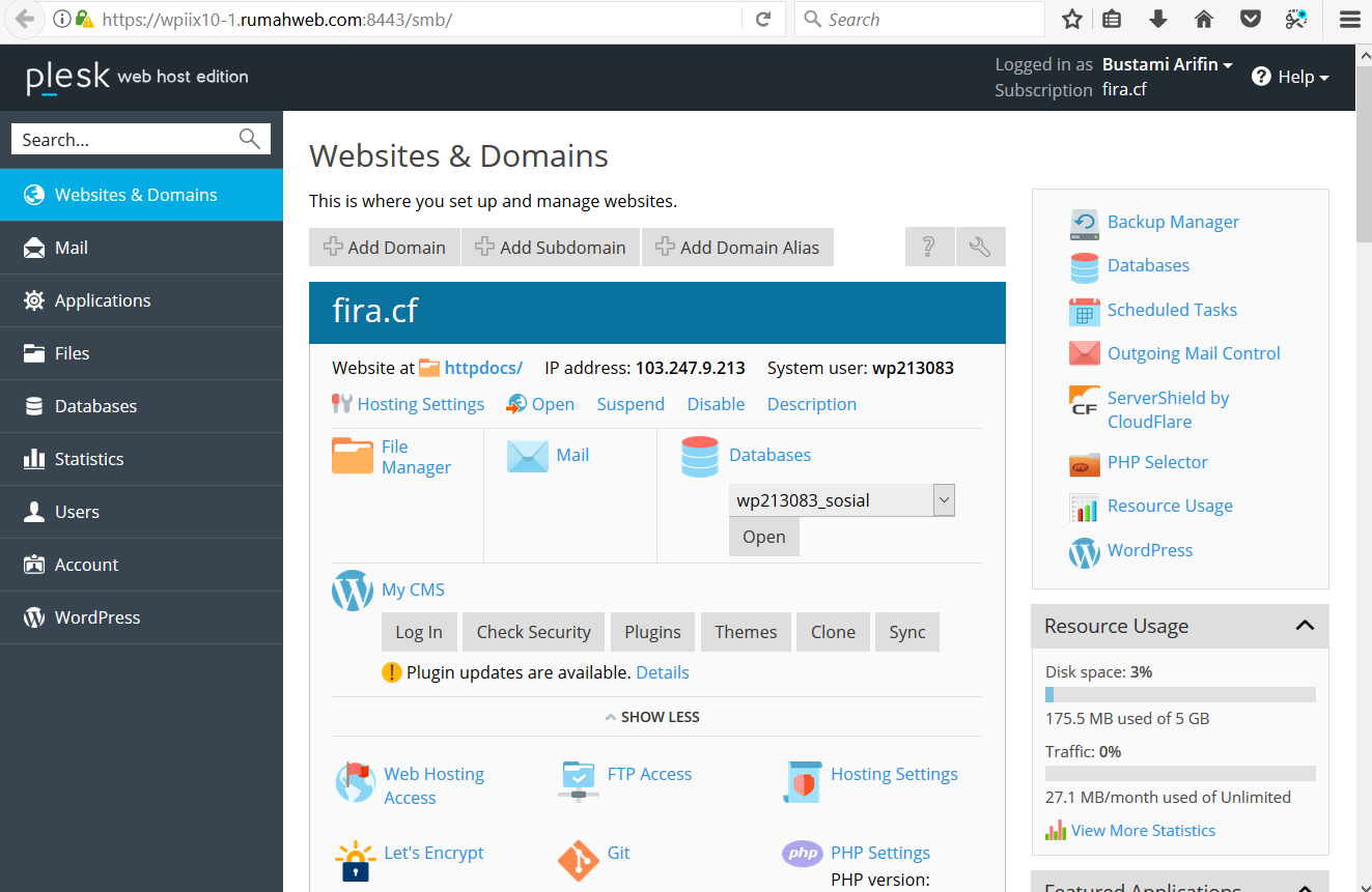 Hosting gratis tiga bulan dari Rumahweb - Kangarif.net