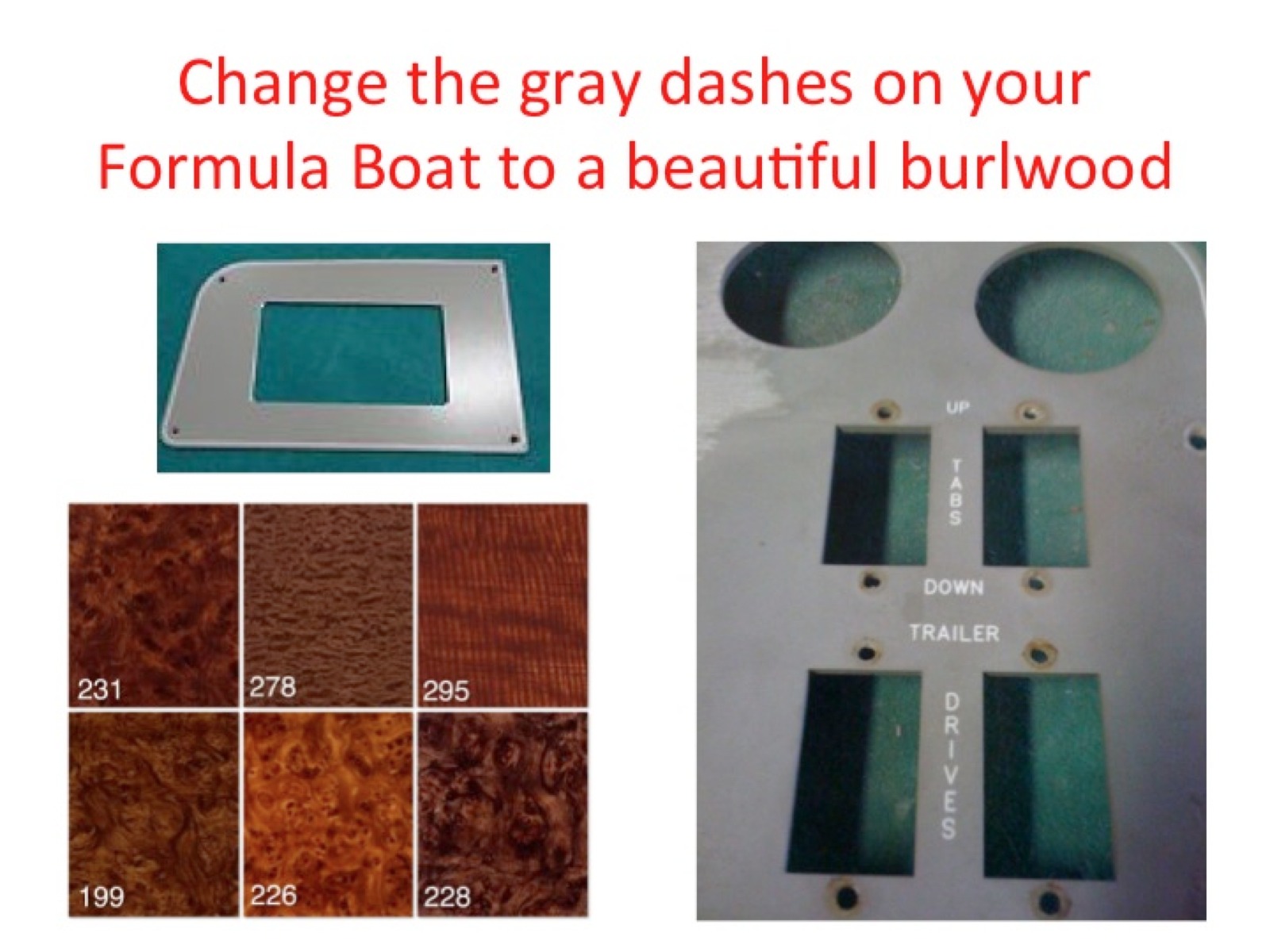 Formula Boat dash repair: Formula Boat Dash repair