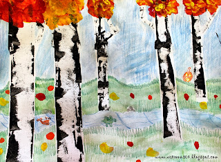 Art Room 104: 3rd Grade: Fall Birch Trees