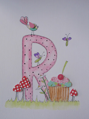 Made-By-Me....Julie Ryder: Personalised Letter R - with cupcake...