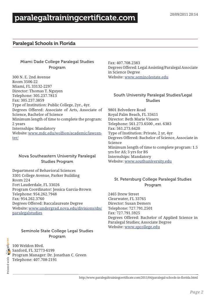 Certified Paralegal - Paralegal Schools In Florida - School Information ...