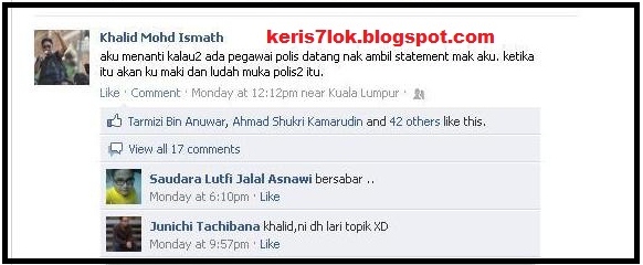 Khalid Ismath Berani Untuk Ludah @PDRMsia Jika Terjumpa? ~ Keris 7 Lok