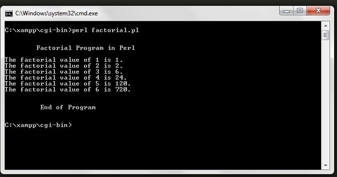 Free Programming Source Codes and Computer Programming Tutorials: Factorial Number in Perl