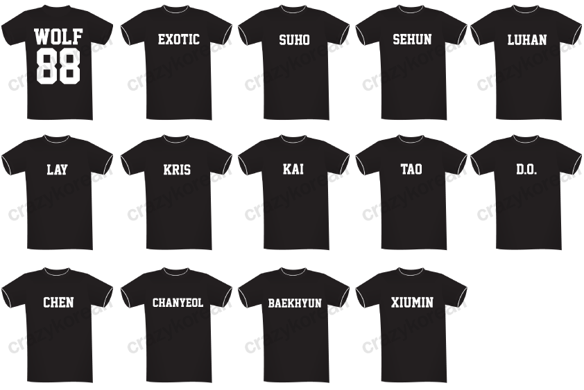 TSHIRTKPOP™: COLOUR BAJU EXO WOLF 88
