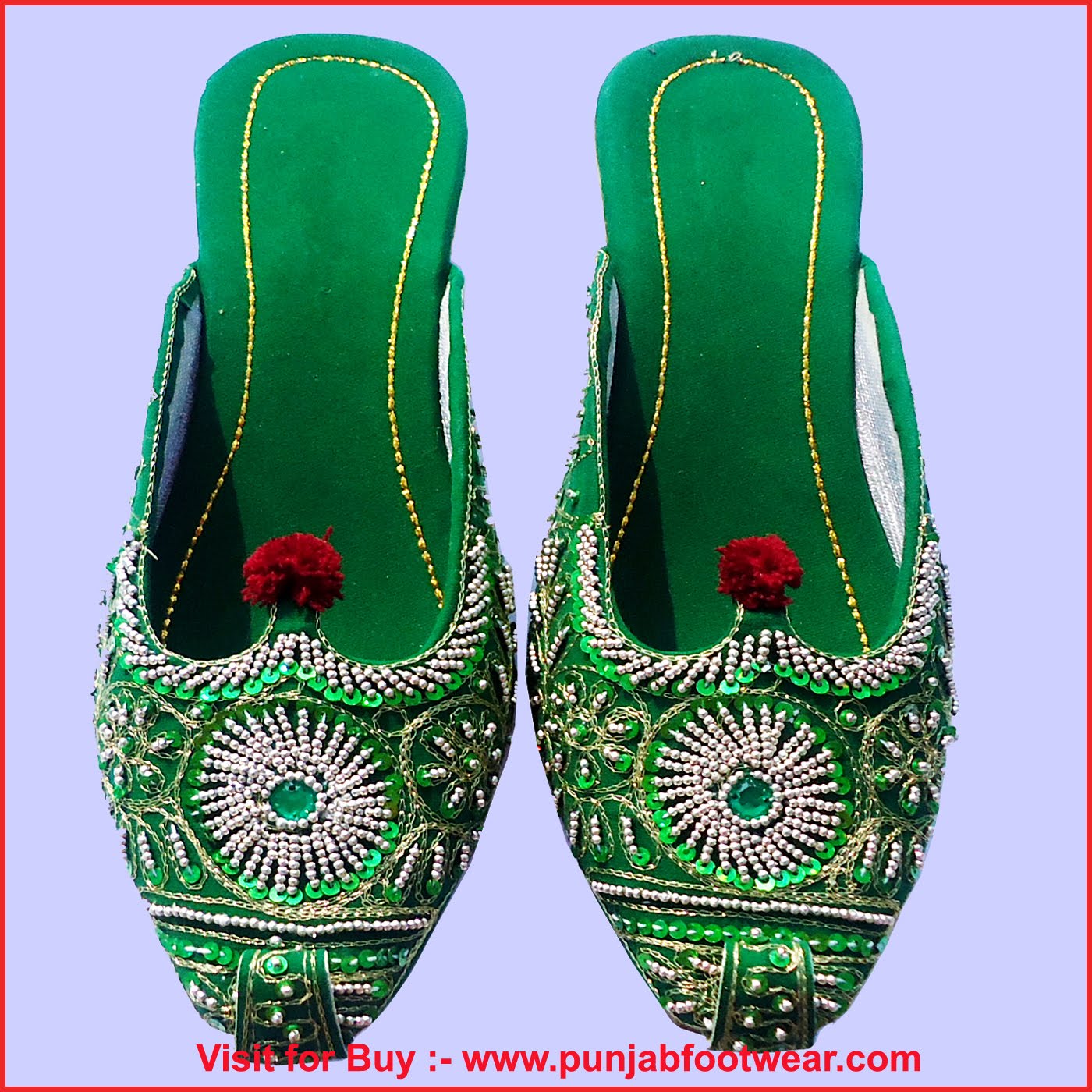 Women Beaded Shoes: Indian slippers