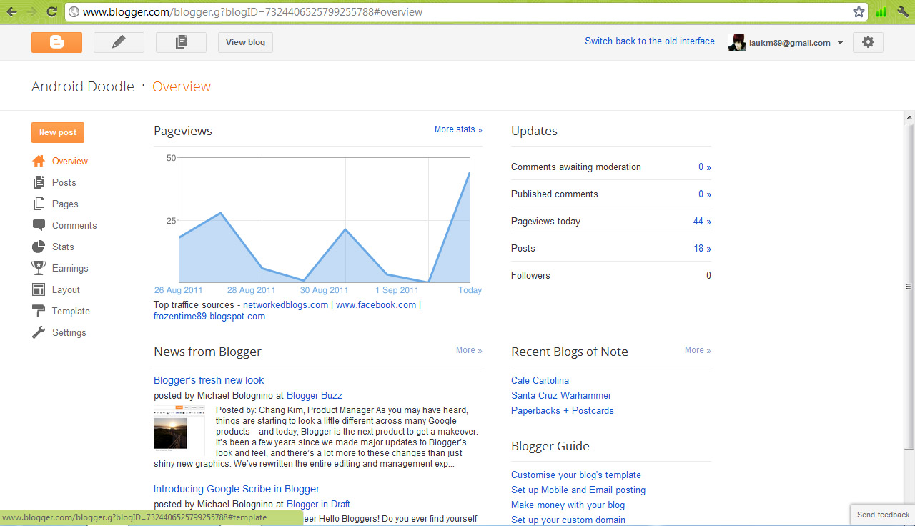 Calvin's Doodle: Blogger New Interface