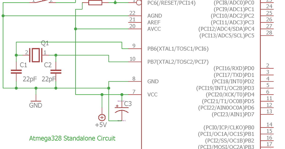 Atmega328/P: Basic Circuit and Configuring Fuse Bits