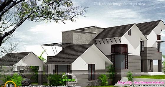 Contour site house architecture - Kerala Home Design and Floor Plans ...