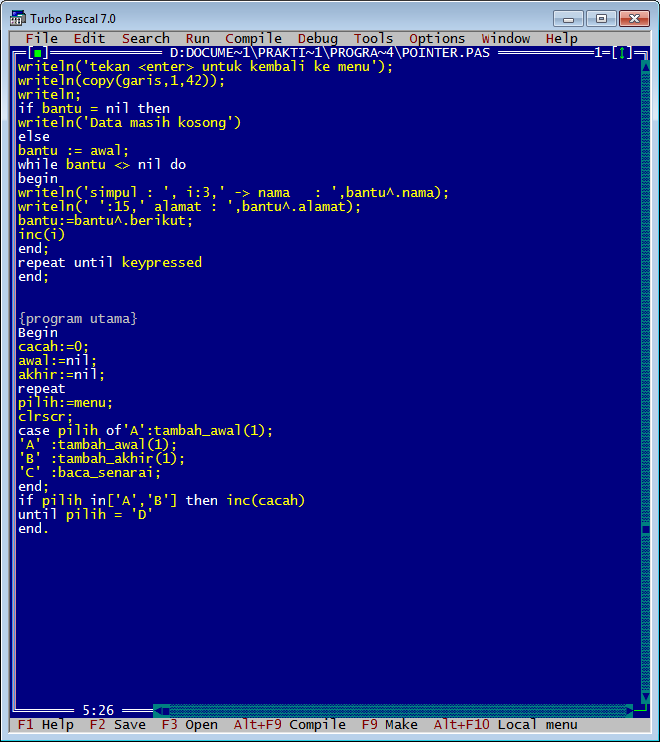 Linked List Pada Pemrograman Pascal - Meycelino
