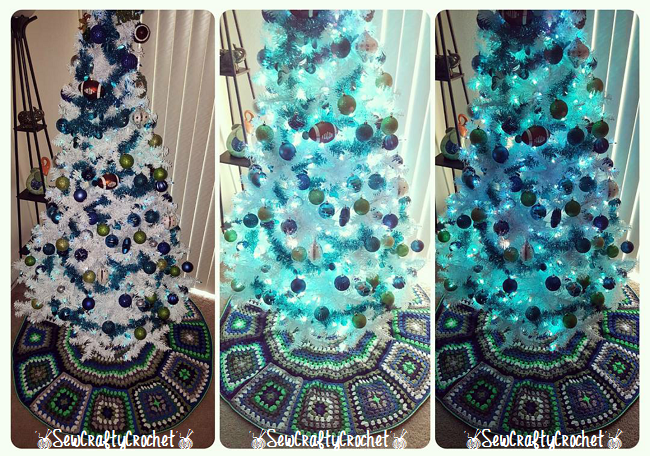 Granny Square Christmas Tree Skirt - Sew Crafty Crochet