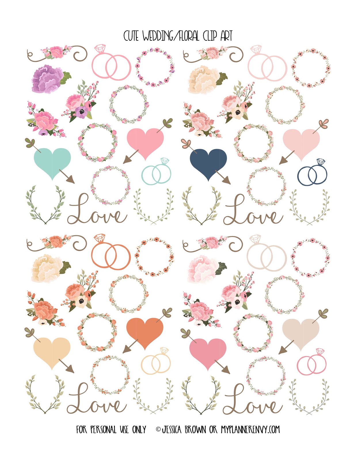 Tons Of Random Cute Clip Art Stickers - Free Planner Printable | My