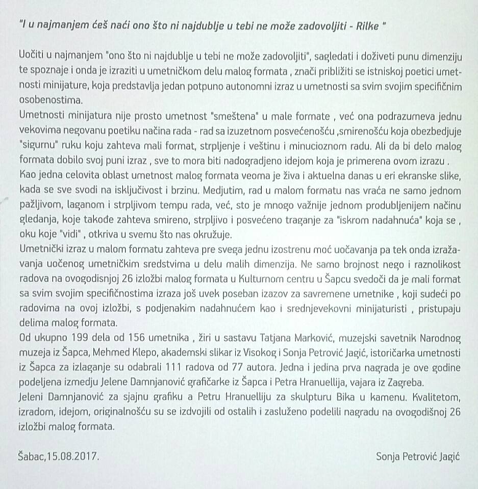 XXVI IZLOŽBA MALOG FORMATA