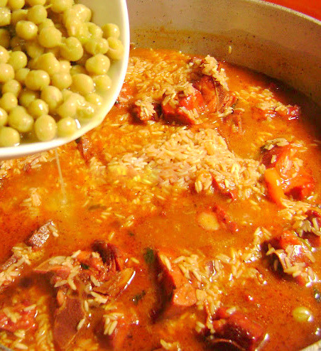 Rice with Pork Chops, Dominican Locrio de Chuletas y Camarones | Mari's ...