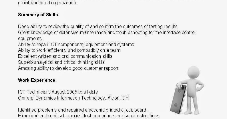 Resume Samples Ict Technician Resume Sample