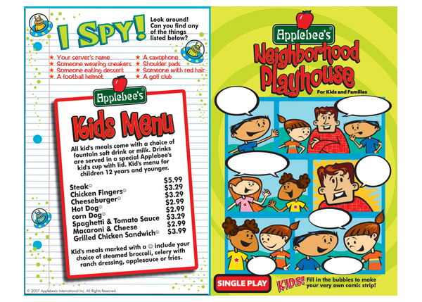 Amy's Awesome Illustration Archive: Applebee's® Kids Menu