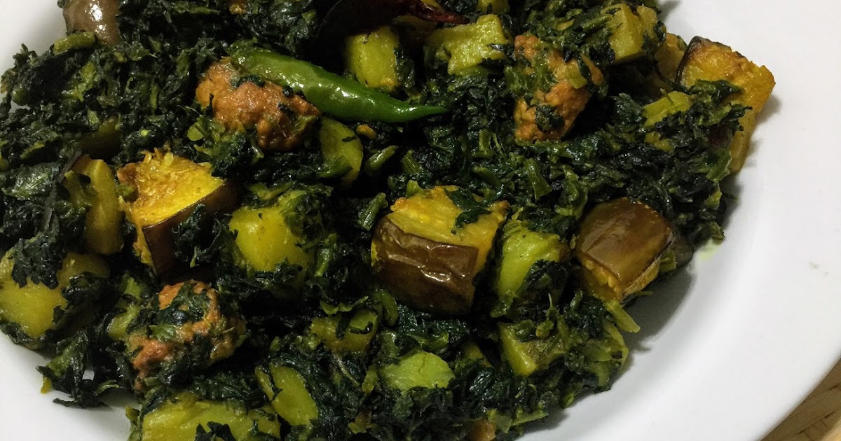 CURRY AND SPICE: BEGUN ALOO BORI DIYE PALONG SHAKER GHONTO