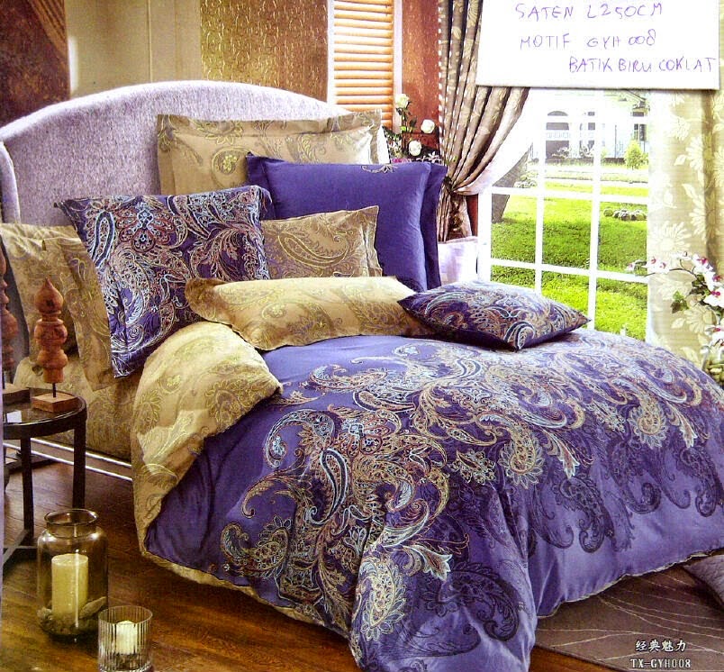 Sprei Jepang Motif Batik Biru - Lovina Sprei * Jual Sprei dan Bedcover ...
